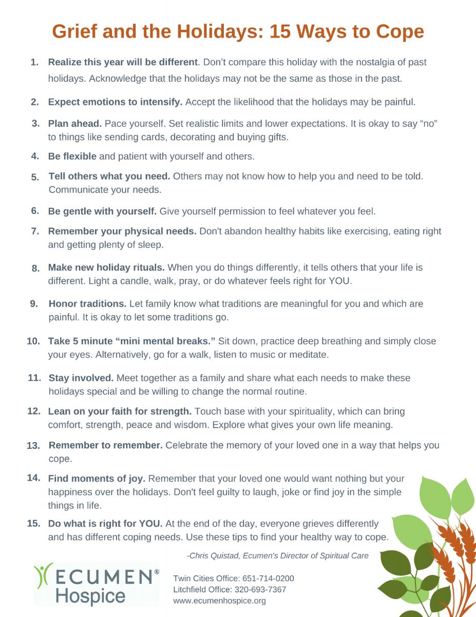 Grief and the Holidays: 15 Ways to Cope - Ecumen Grief and the Holidays: 15 Ways to Cope - Ecumen